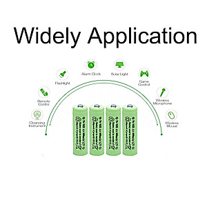 GEILIENERGY 12 Pack NiMH AA 600mAh 1.2V Solar Light AA Ni-mh Rechargeable Batteries for Solar Lights, Garden Lights, Remotes, Mice