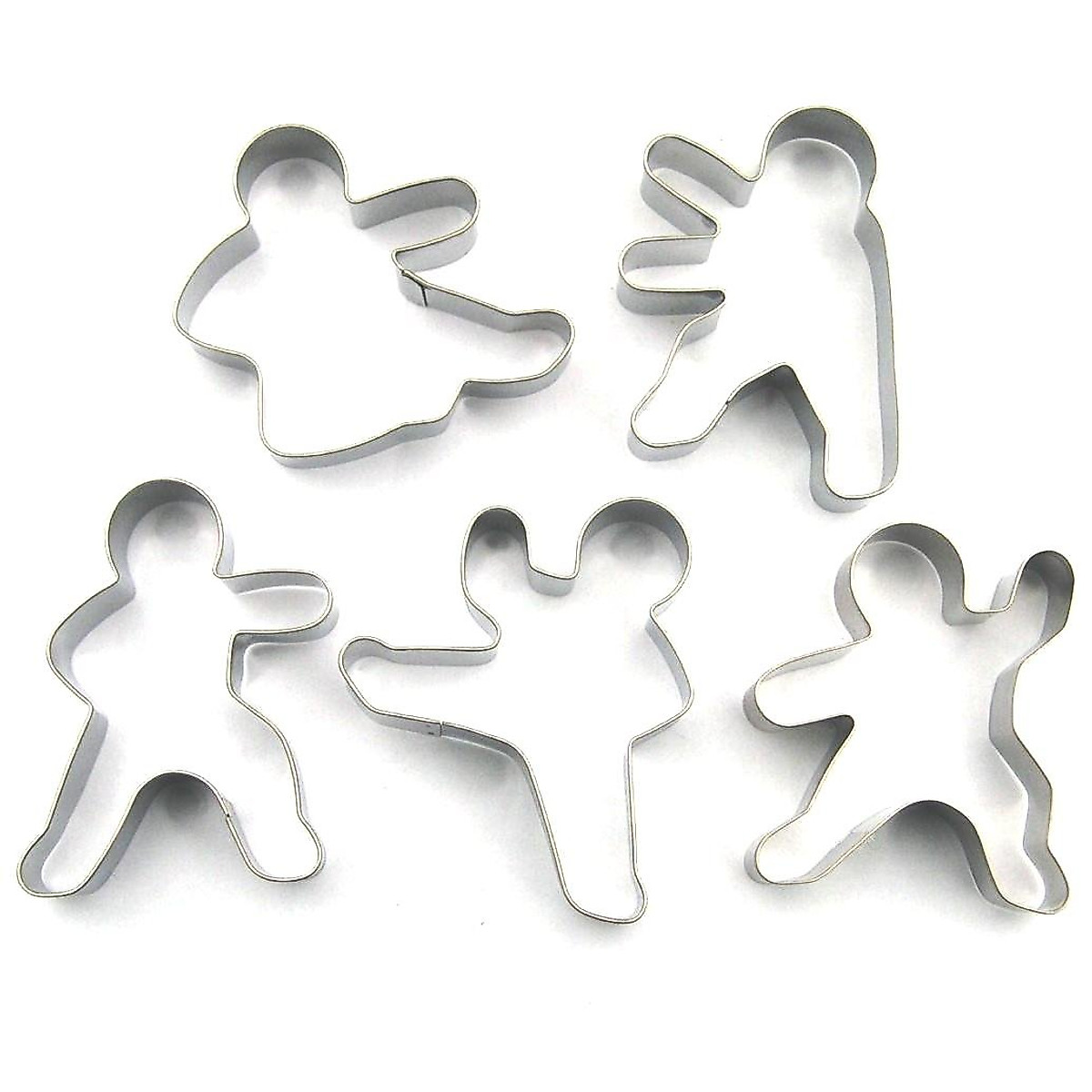 LAWMAN Kung Fu Karate Ninjabread man Cookie Cutter Fondant Baking Biscuit Fruit Cutter Set 5 pcs
