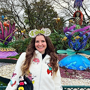 Trnerm Princess Mouse Ears Headband Cute Sequin White Bows Princess Cosplay Costume for Women