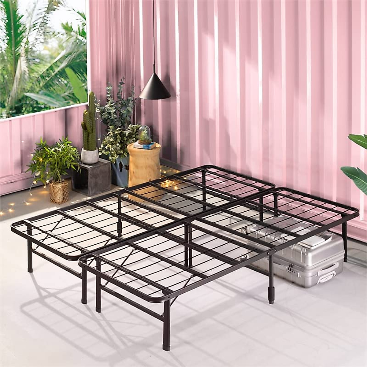 ZINUS SmartBase Tool-Free Assembly Mattress Foundation / 14 Inch Metal Platform Bed Frame / No Box Spring Needed / Sturdy Steel / Underbed Storage, Queen