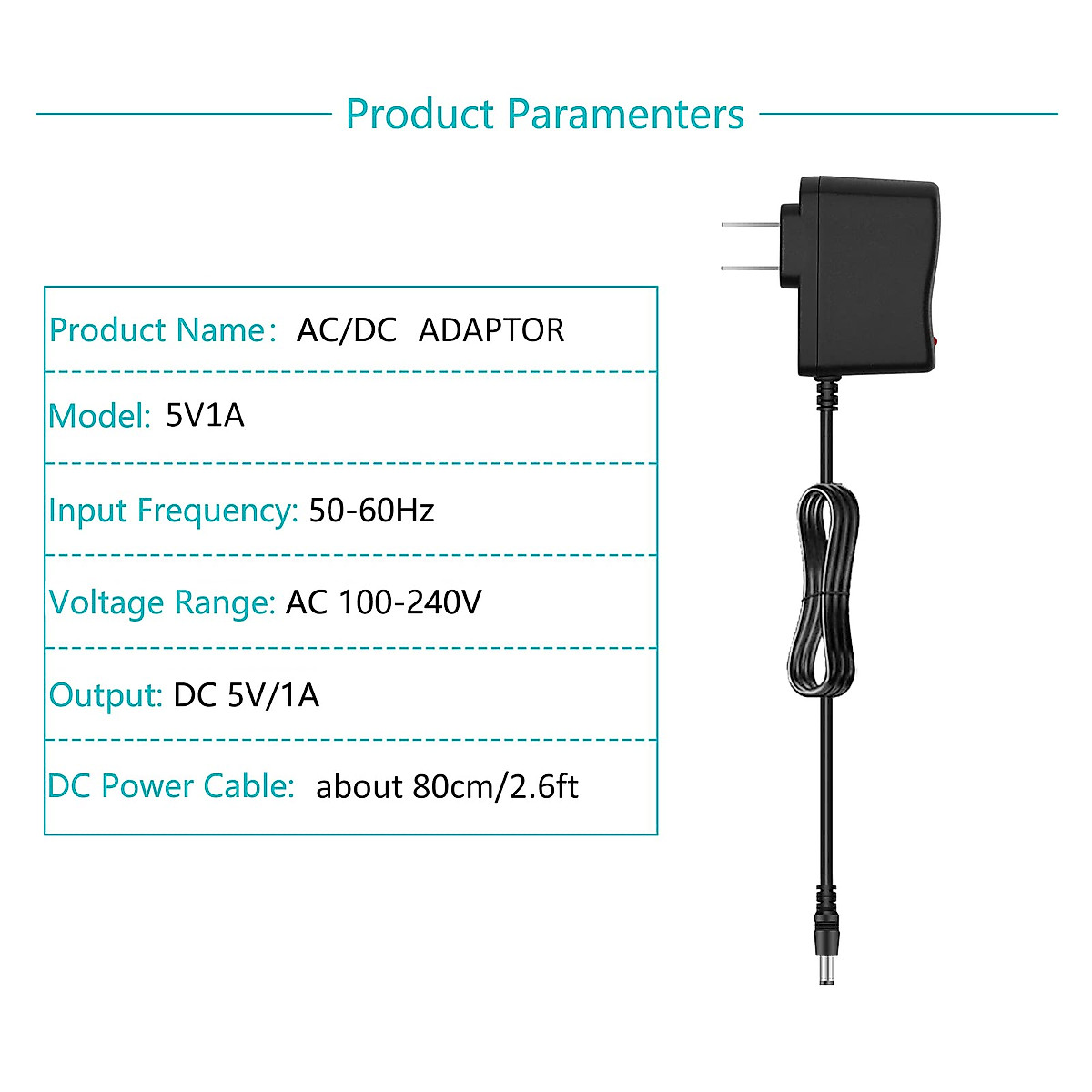 Snsnlent DC 5V 1A Power Supply 5W 5V 1000MA AC/DC Adapter 50/60hz Output DC 5V 1A Power Adapter with 3.5mm x 1.35mm Plug Male and 5.5x2.5mm DC Output Plug 5 Volt 1 Amp Power Supply Adapter