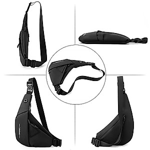 Peicees Crossbody Sling Bag for Men Women Lightweight Hiking Backpack Purse Waterproof Shoulder Bag Slim Chest Bags Small