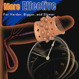 2Pcs Penis Sleeve for Mens, Semi-covered Penis Enlarger Ring Penis Extender with 360° Beads for Couples Sex Toys, Ultra-Soft Stretchy Reusable Cock Sleeve, Adult Toys for Sexual Pleasure