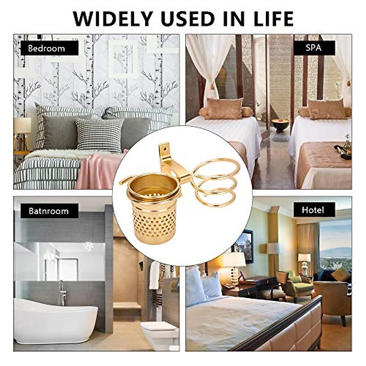 Hair Dryer Holder, Bathroom Hair Dryer Organizer Wall Mount Stand Hair Blow Dryer Hanging Rack Wall Mounted Organizer Multipurpose Rack(02)