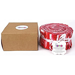 Soimoi 40Pcs Tie Dye Print Cotton Precut Fabrics for Quilting Craft Strips 2.5x42inches Jelly Roll - Red