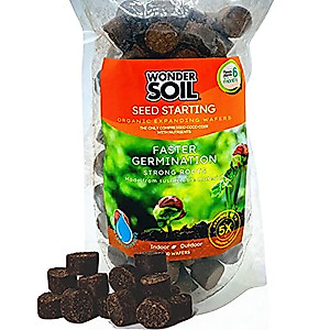 WONDER SOIL | 100 Organic Seed Starter Pellets | Ready to Plant Seed Starting Soil Loaded with Pre-Mixed Nutrients | Fast Germination | Indoor or Outdoor | 100 Count