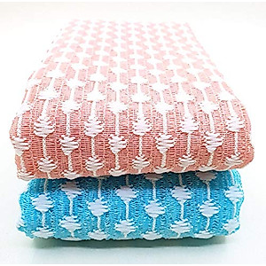 OliviaTree Exfoliating Bath Cloth/Towel, Extra Long (38") 2pcs, Washcloth for Body,