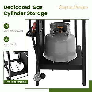 Captiva Designs 2-Burner Propane Gas BBQ Grill with Cast Iron Griddle Pan, 20,000 BTU Output Small Barbecue Grill for Outdoor, Patio, Backyard and Balcony