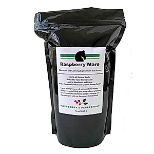Hormone and Calming Supplement for Horses All Natural Pure Raspberry and Peppermint Leaf Herbal Blend 14 oz.