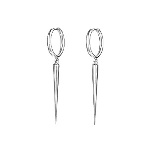 WUWEIJIAJIA Spike Dangle Drop Hoop Earrings for Women Men Sterling
