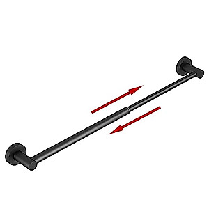 Honmein Towel Bar - Adjustable 304 Stainless Steel Towel Holder for Bathroom (11.8inch-22.6inch) Sturdy and Rustproof Wall Mounted Towel Rack for Bathroom Accessories, Black…