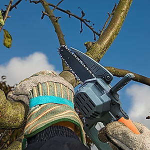XTIMES Mini Chainsaw, 6 Inch Power Chain Saws with 2 Rechargeable Battery, Electric Chainsaw Cordless Portable Handheld Chainsaw for Garden Tree Trimming Wood Cutting