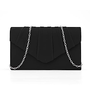 KUANG! Women's Evening Clutch Bag Velvet Pleated Envelope Clutch Handbag for Bridal Wedding Party