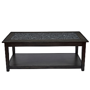 Jofran Grey Mosaic Cocktail Table, 48" W X 26" D X 19" H, Dark Finish, (Set of 1)