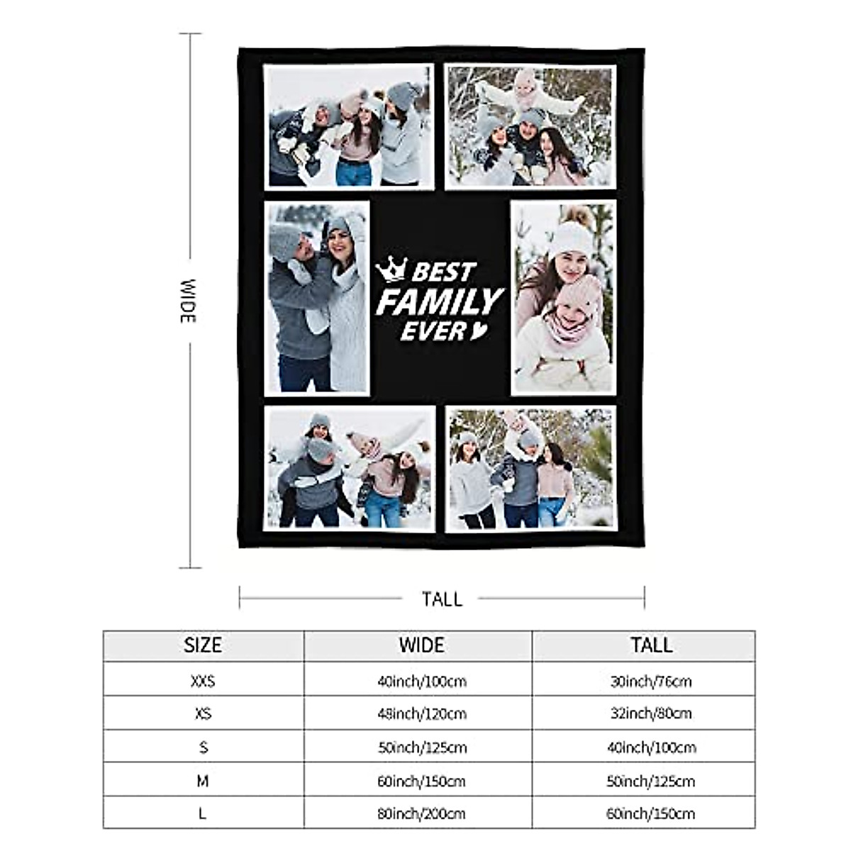 Easycosy Custom Blanket with Photo Personalized Picture Collage Throw Blanket Customized Mothers Day Couples Gifts for Family, Mom, Dad 30"x40"