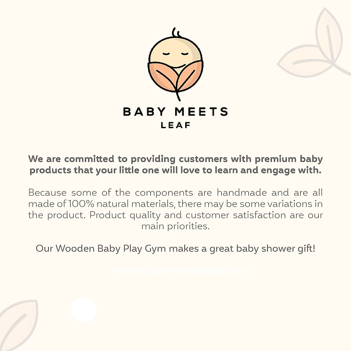 Wooden Baby Gym – Premium Infant Activity Gym with Hanging Bar for Wooden Toys – Wooden Play Gym Frame for Tummy Time Mat – Educational Baby Activity Gym for Newborn Gift for Baby Girl and Boy