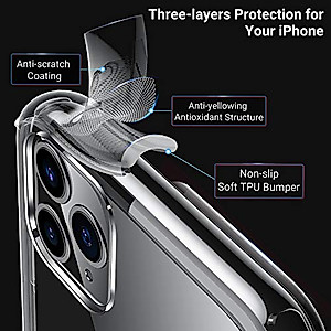 CASEKOO Crystal Clear Designed for iPhone 11 Pro Max Case, [Not Yellowing] [Military Grade Drop Tested] Shockproof Protective Phone Cases Slim Thin Cover (6.5 inch) 2019, Clear