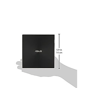 ASUS ZenDrive Ultra Slim USB 2.0 External 8X DVD Optical Drive +/-RW with M-Disc Support for Windows and Mac and Nero BackItUp for Android Devices (SDRW-08U7M-U/BLK/G/AS),Black