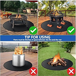RUNZI 32" Under Grill Mat for Outdoor Grill,Double-Sided Fireproof Mat for Under fire Pit, Oil-Proof & Waterproof BBQ Protector for Decks and Patios