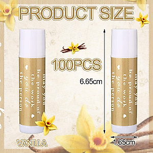 Demissle Thank You Gifts for Coworker Lip Balm Bulk Set Inspirational Appreciation Gifts Leaving Farewell Gifts Vanilla Ingredients Lips Care Products for Friends Teacher Worker Employee (100 Pcs)