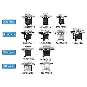 CoyzHaivn Grill Replacement Parts Kit for Charbroil Performance 475 4 Burner 463376519 463342119 463332718 463347017 463376017 463377319 463673017 Heat Plate Tent Shield Crossover Tube