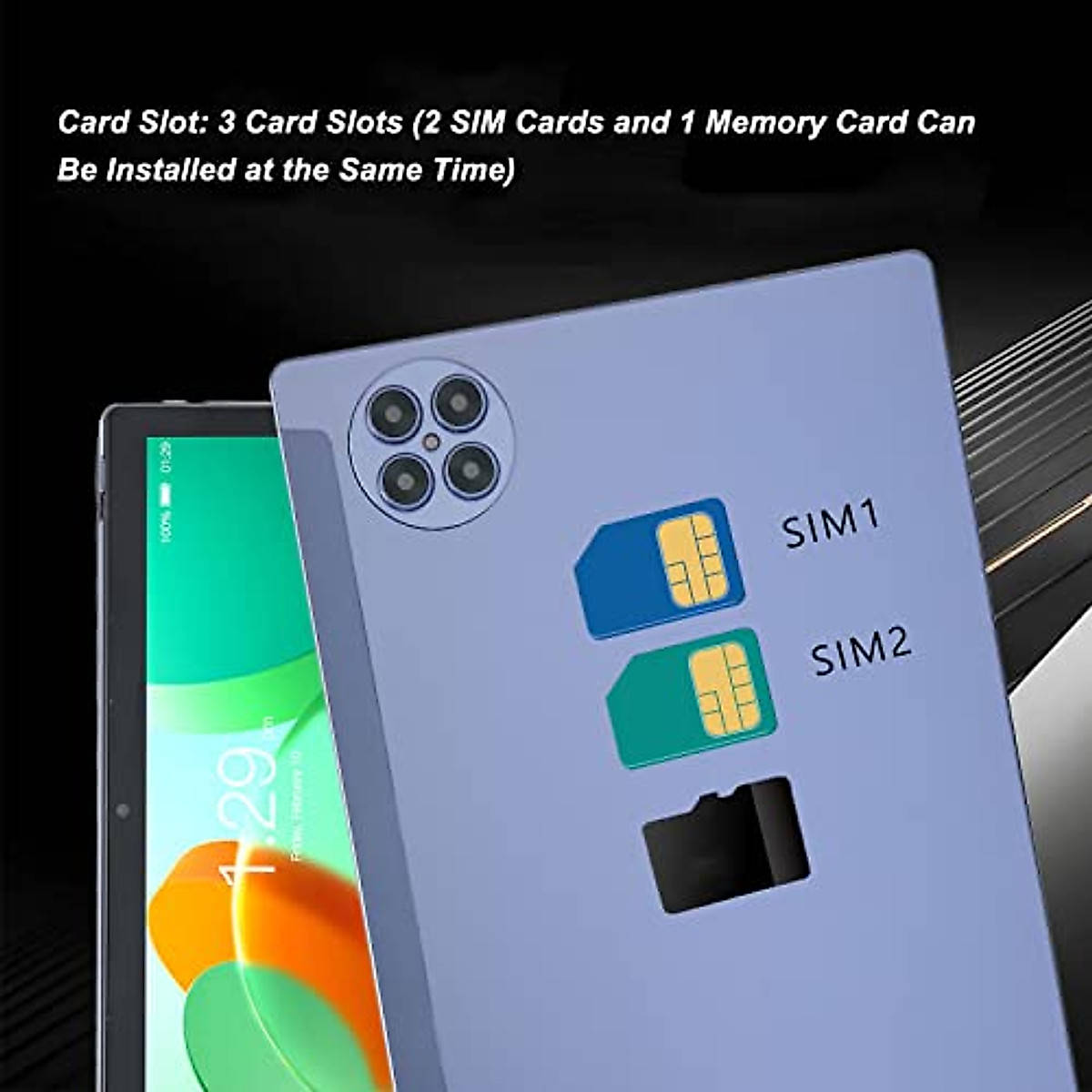 Tablet 10.1 inch Android 12 Tablet, 8GB RAM and 256GB ROM, Octa Core CPU, 5G WiFi, Support 4G Communication Network, Dual 16MP and 8MP Camera, Blue