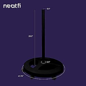 Neatfi 6-Wheel Rolling Base Floor Stand, Compatible for LED Desk Lamp and Magnifying Lamps, Versatile Stand for Work, Study, and Needlework (Black)