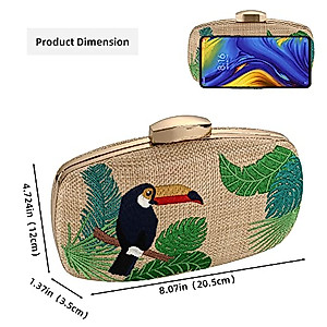 RAPENG Handmade Package Flamingo Clutch Crossbody Belt Chain Bag Ladies Girls Handmade Evening Bags (style2)