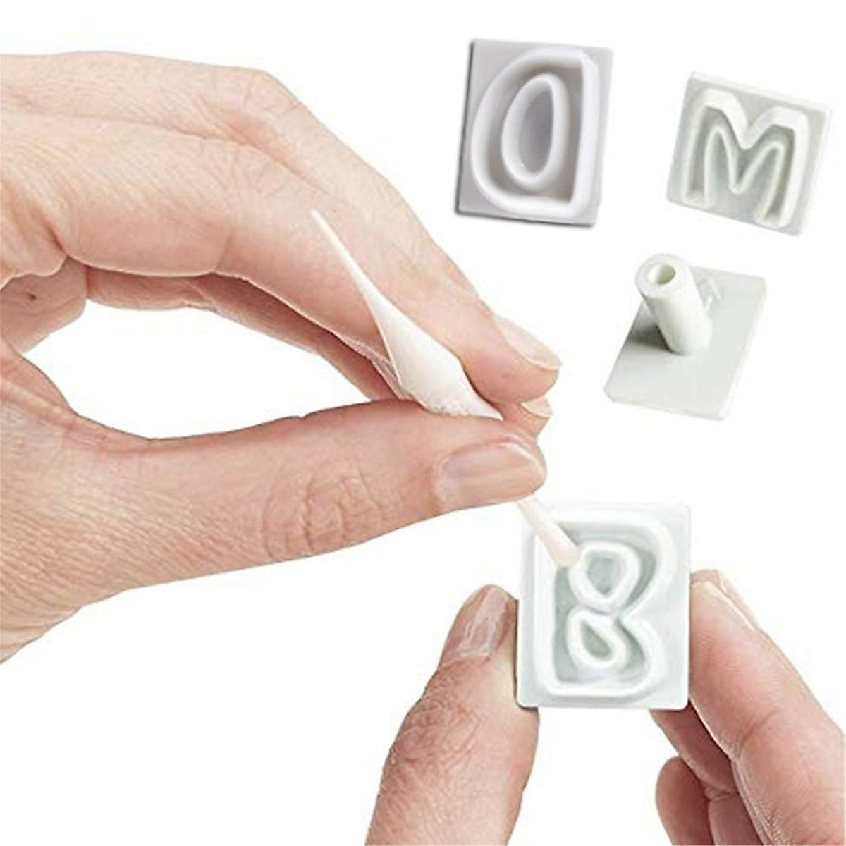 Mini Plastic Alphabet Cookie Cutter Fondant Letter Cutters Symbol Cut Outs Molds Upper & Lower Letter Stamps, 0.5 Inch