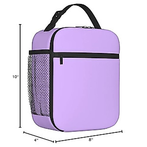 TEIKKIOP Lavender Purple Lunch Bag for School Office Washable Thermal Picnic Box for Kids Girls Women Adults Reusable Insulated Cooler Meal Pail