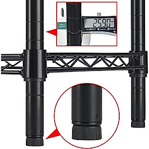 SINGAYE 4-Shelf Adjustable, Heavy Duty Storage Shelving Unit (350 lbs Loading Capacity per Shelf), Steel Organizer Wire Rack, Black (36" L x 14" W x 54" H)