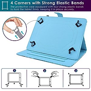 DETUOSI Universal 7 inch Tablet Case, 7.0 inch Tablet Cover, Protective Folio Leather Multi-angle Viewing Stand Case Shell【with 3 Card Slots】for All Kinds of 7.0-7.9 inch Android/iOS/Windows Tablet #3
