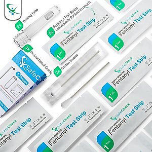 Fentanyl Test Strips 2 Pack | SafeCheck Highly Sensitive Fentanyl Test Strips for Testing Drugs | Fentanyl Testing Strips for Pills, Powders | Fentanyl Test Kit for Residues | 10ng/mL Cutoff