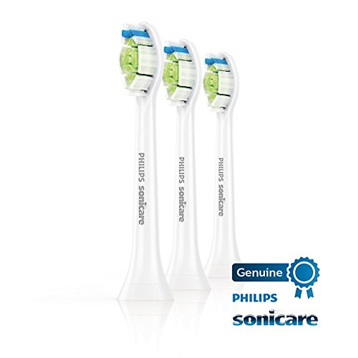 Philips Sonicare Genuine DiamondClean replacement toothbrush heads, HX6063/64, White 3-pk