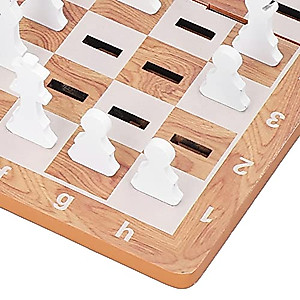 Cyrank Chess Board Game, Folding Wooden Chess Board Set Portable Travel Outdoor Games Gifts for Kids