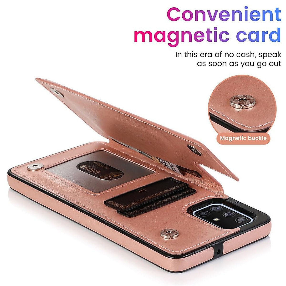 YUMESS Magnetic Case for Samsung Galaxy A52 A72 A32 A42 A12 A22 A51 A71 A21 A30 A40 A50 A70 Leather Card Slot Wallet Phone Cover,Gray,for Galaxy A12 5G