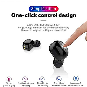 TBIIEXFL Earbuds Headphones Touch Control with Charging Case Waterproof Stereo Earphones in-Ear Built-in Mic Headset Premium Deep Bass for Sport (Color : D)