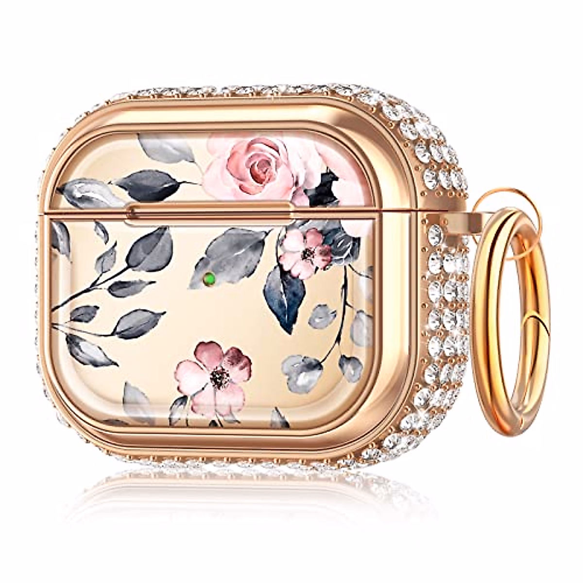 VMORO Airpods 3 Case Cover, Compatible with AirPods 3rd Generation Case for Women Girls, AirPods 3rd Generation Case 2021 Protective Hard Airpod Case Cover with Keychain, Front LED Visible