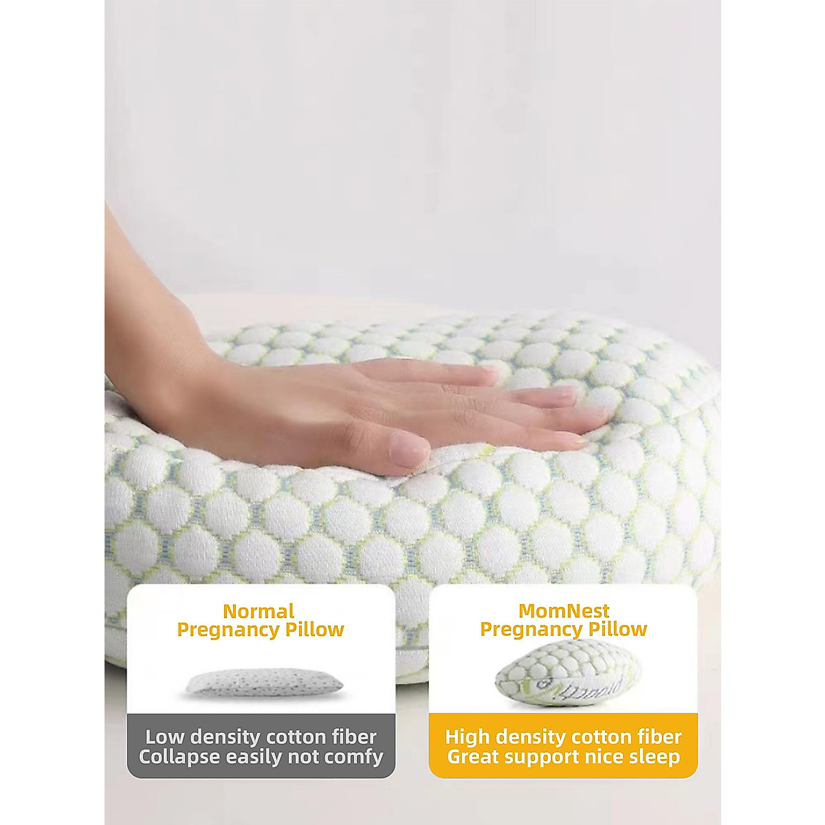MomNest™ Pregnancy Pillows for Sleeping, Maternity Pillow for Pregnant Women, Adjustable Body Pillow for Pregnant Women, Pregnancy Wedge Pillows Support for Back, Legs, Belly, HIPS (GREEN-A03)