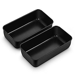 Homikit Loaf Pan Set of 2, 9 x 5 Inch Stainless Steel Bread Loaf Pans for Baking Homemade Banana Sandwich Cake, Medium Metal Meat Loaf Pan Tins Nonstick & Healthy, Oven Safe