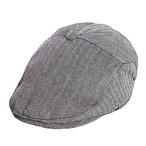 INOGIH Boys Tweed-Newsboy Cap Toddler Cotton Beret Hat 6M to 2 Years (Black, 1T-2.5T)
