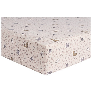 Trend Lab Autumn Forest Deluxe Flannel Fitted Crib Sheet, Peach