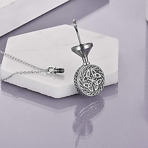 SHEAISRS Celtic Knot Necklace Sterling Silver Cremation Jewelry for Ashes Urn Irish Keepsake Jewelry for Women (Celtic)