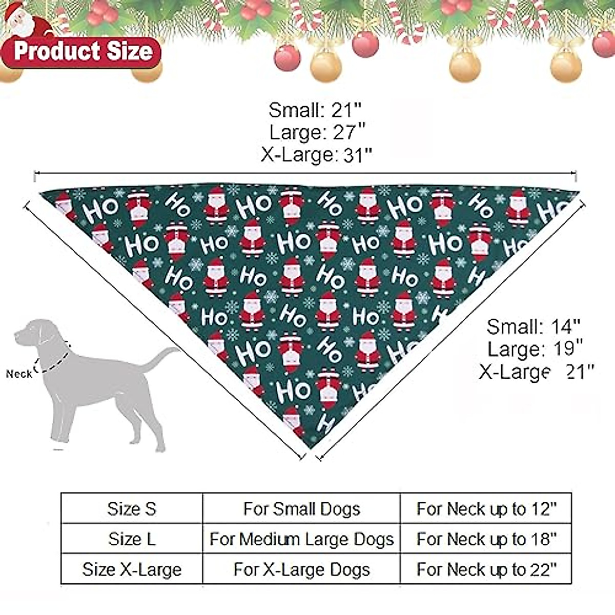 ADOGGYGO 4 Pack Dog Bandana Christmas Dog Scarf Triangle Bibs Kerchief Set Dog Christmas Costume Accessories Decoration for Medium Large Dogs Pets (Large, Christmas)