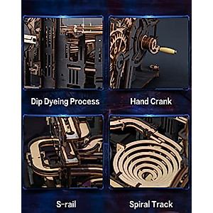 RoWood 3D Puzzles for Adults, Model Kits for Adults to Build, Wooden Town Christmas Birthday Gifts for Teens- Marble Night City