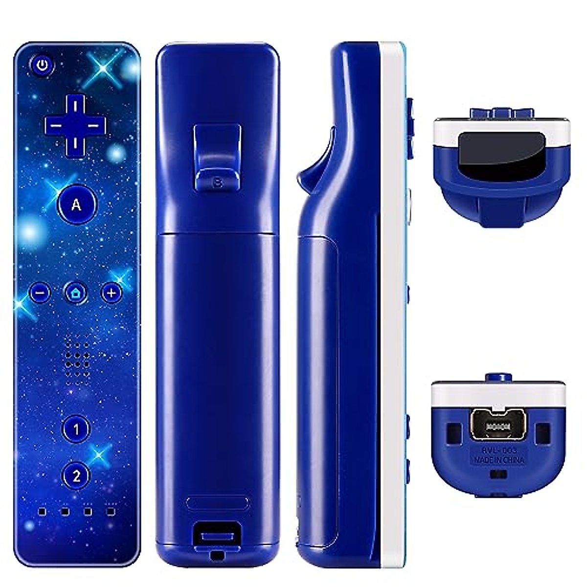 Yosikr Wii Controller 2 Pack, Wii Remote Controller with Silicone Case and Wrist Strap Compatible for Wii/Wii U Console - Starrysky and Graffiti