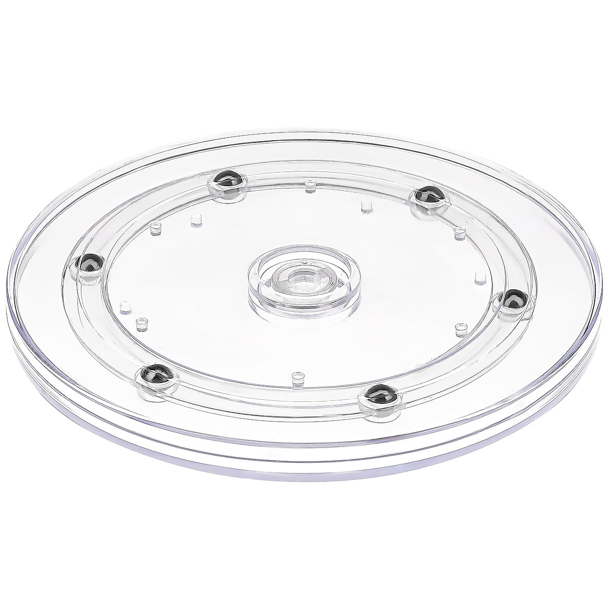 Kepfire 6 inch Clear Acrylic Lazy Susan Turntable Organizer Ball Bearing Revolving Display Base Kitchen Spice Rack Cake Makeup Table Decorating