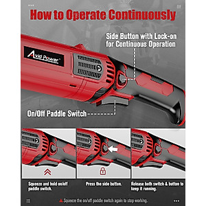 AVID POWER Angle Grinder 4-1/2 Inch 8.0 Amp 1000W Electric Grinder Tool 7-Variable-Speed Metal Grinder, 11,500 RPM, Paddle Switch with Lock-on Button, Cutting & Grinding Wheels and Side Handle