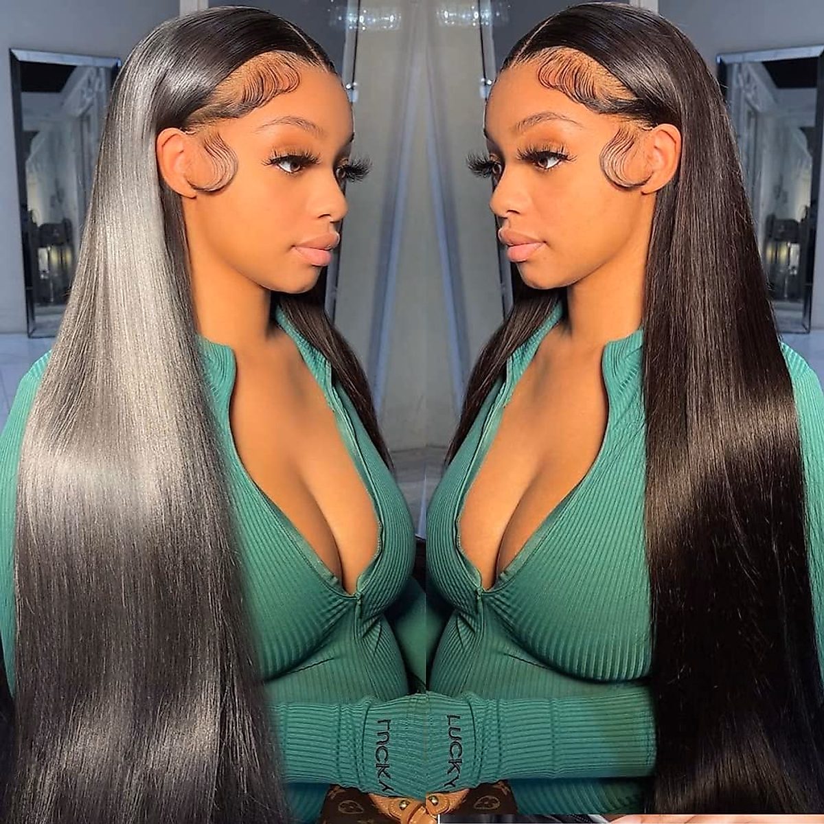 ITODAY 30 Inch Straight Long Lace Front Wigs Human Hair Pre Plucked 13x4 HD Lace Frontal Wigs Human Hair for Women Glueless Wigs Human Hair Natural Hairline (30 Inch, 13×4 Straight Wig)