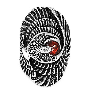 Fantasy Forge Jewelry Large Phoenix Ring Mens Womens Stainless Steel Falcon Firebird Band Sizes 7-13 (11)